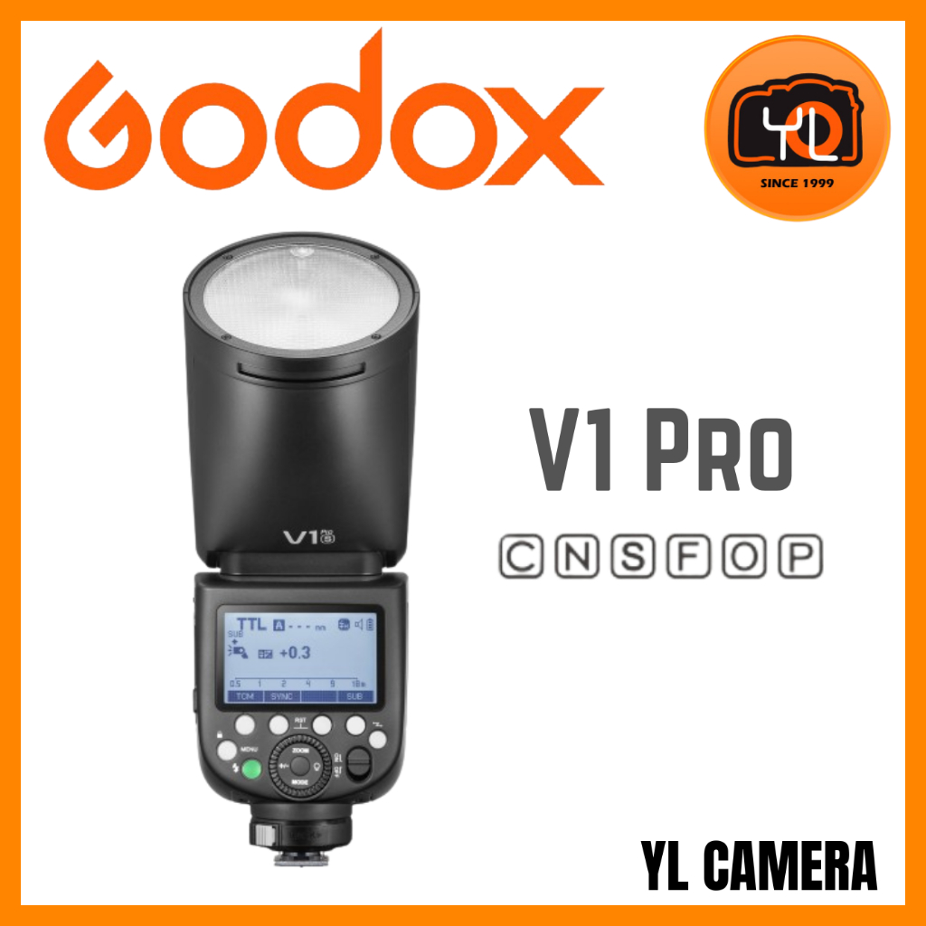 Godox V1Pro TTL Li-ion Round Head Camera Flash for (Canon/Nikon/Sony/Fujifilm/Olympus) Camera ...