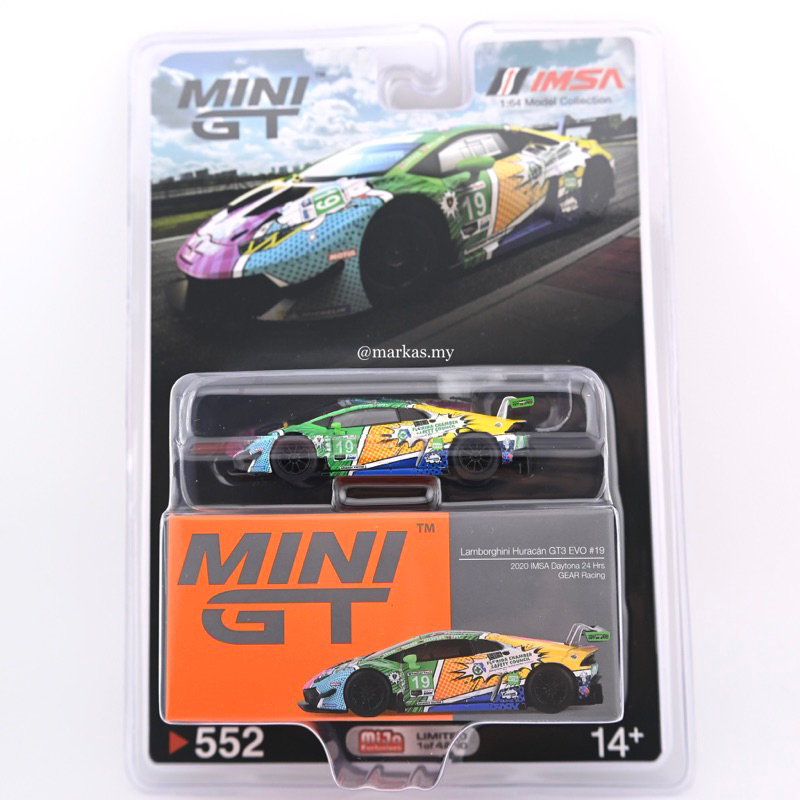 (STANDARD/MIJO BLISTER) MINI GT 1/64 #552 LAMBORGHINI HURACAN GT3 Evo ...