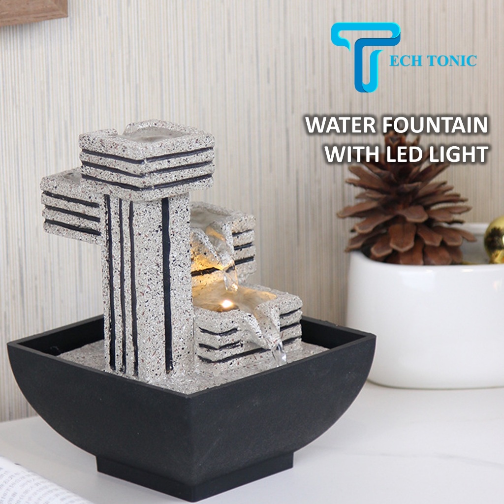 005 Tabletop Water Fountain 风水招财流水摆件 Mini Waterfall Feng Shui for ...