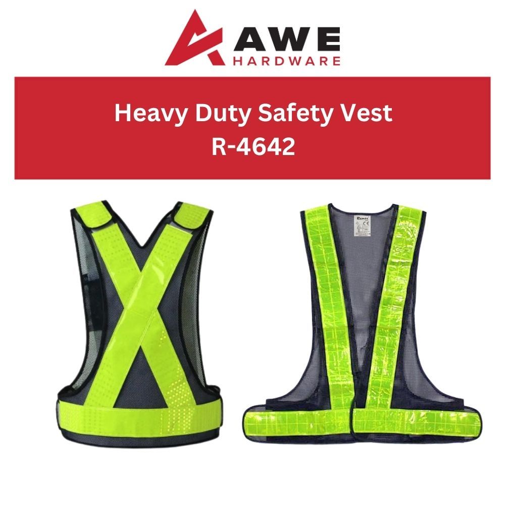 Black Heavy Duty AWE Safety Vest R-4642 Jaket Keselamatan Kerja Outdoor ...