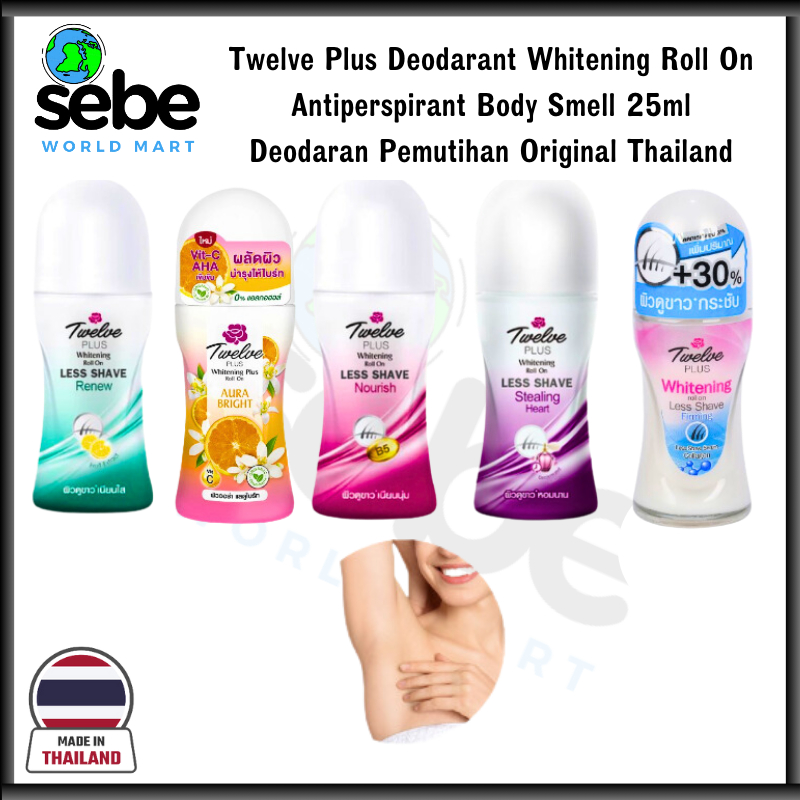 Twelve Plus Deodorant Whitening Roll On Antiperspirant Body Smell 25ml ...