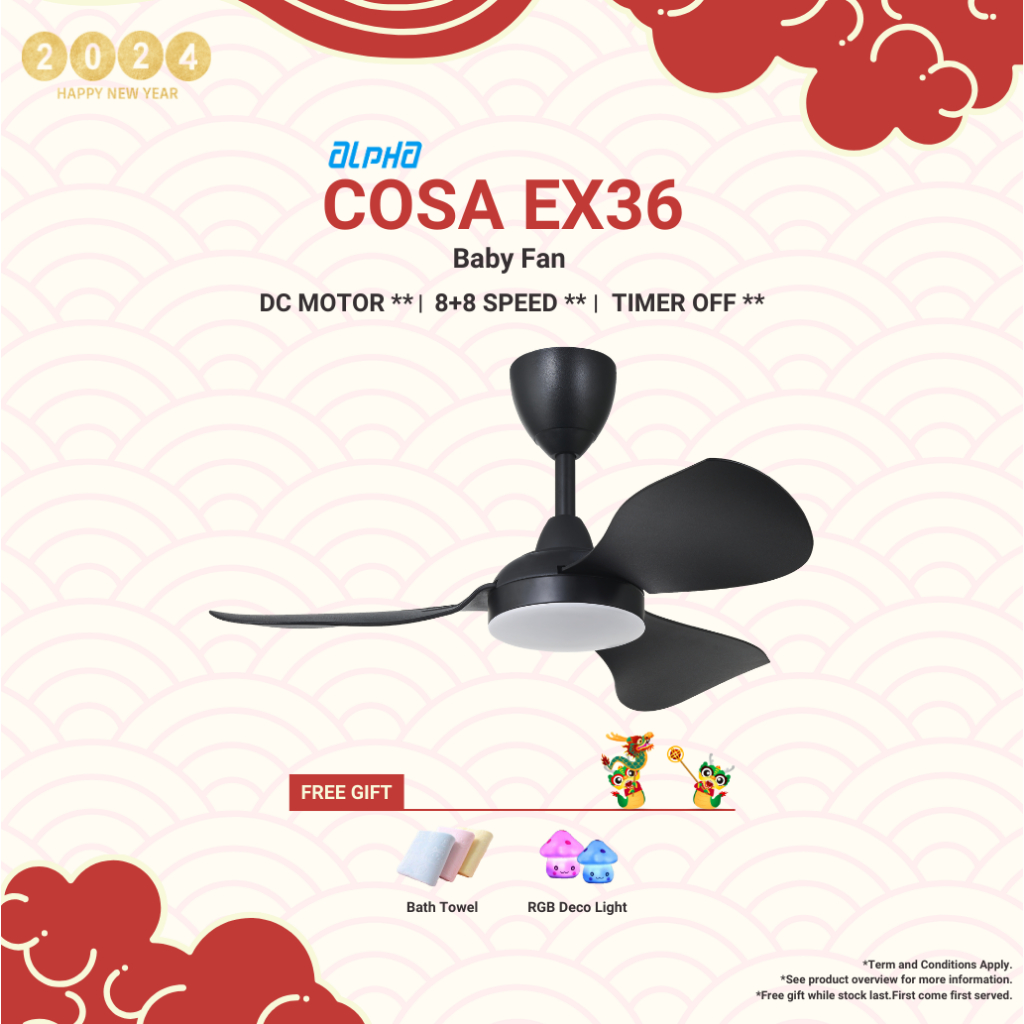Alpha Cosa EX36 LED DC Motor 8+8 Speed Remote Control | Shopee Malaysia