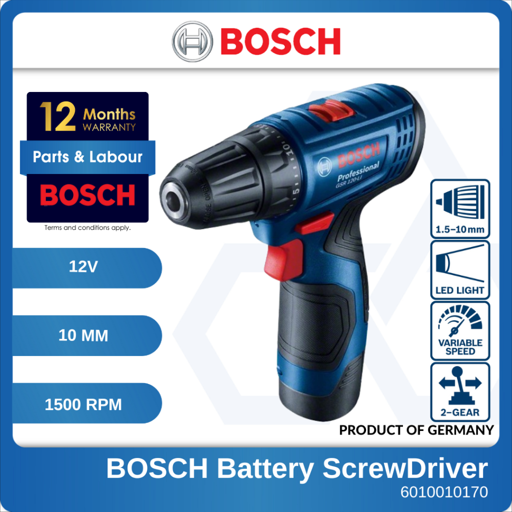 BOSCH GSR 120-LI Professional Cordless Drill Driver GBA 2.0Ah Battery ...