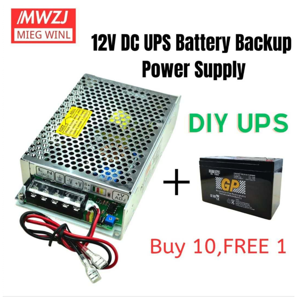 12V(5A/10A) UPS Battery Backup Power Suppply/Transfomer Backup for DC Modem CCTV & Camera Door ...