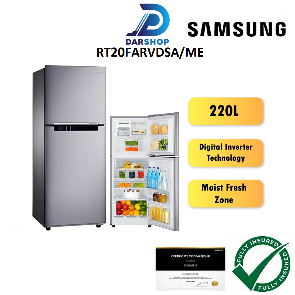 Samsung Refrigerator 2 Door Inverter 220L Fridge Peti Sejuk Peti Ais 2 ...