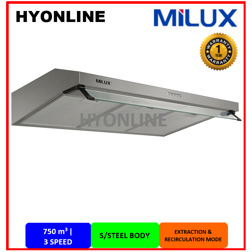 MHS-S430 - MILUX 750m3 SLIM COOKER HOOD | COOKER HOOD | PENYEDUT ASAP ...