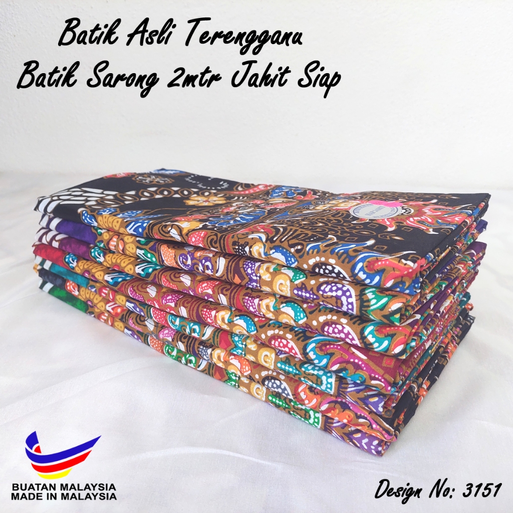 Batik Halus Asli Terengganu (Batik Sarong 2mtr Jahit Tepi Siap) [DN3151 ...