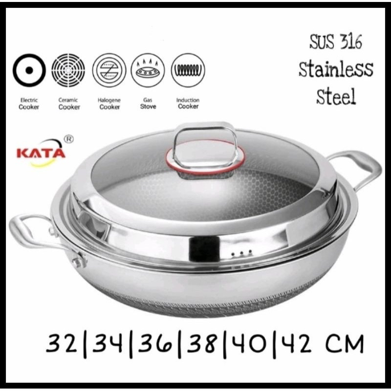 🇲🇾🐸KATA 34/36/38/40/42CM 316 Stainless Steel / Double Sided Honeycomb ...