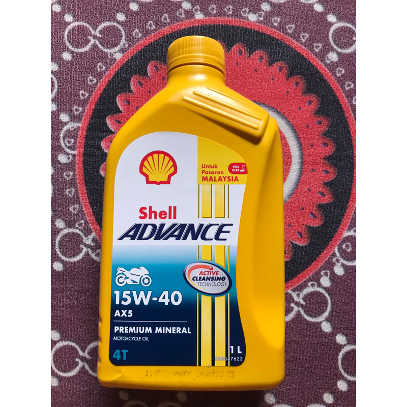 100% ORIGINAL SHELL ADVANCE 4T AX5 15W40 ENGINE OIL MOTORCYCLE MINYAK HITAM MOTOR YAMAHA OIL ...
