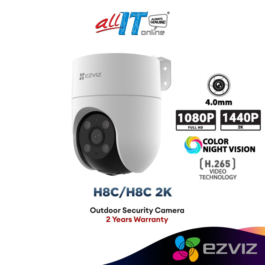 Ezviz H8C 1080P/ H8C 2K⁺ 1440P 4MP Pan & Tilt Rotate 360° Outdoor Smart ...