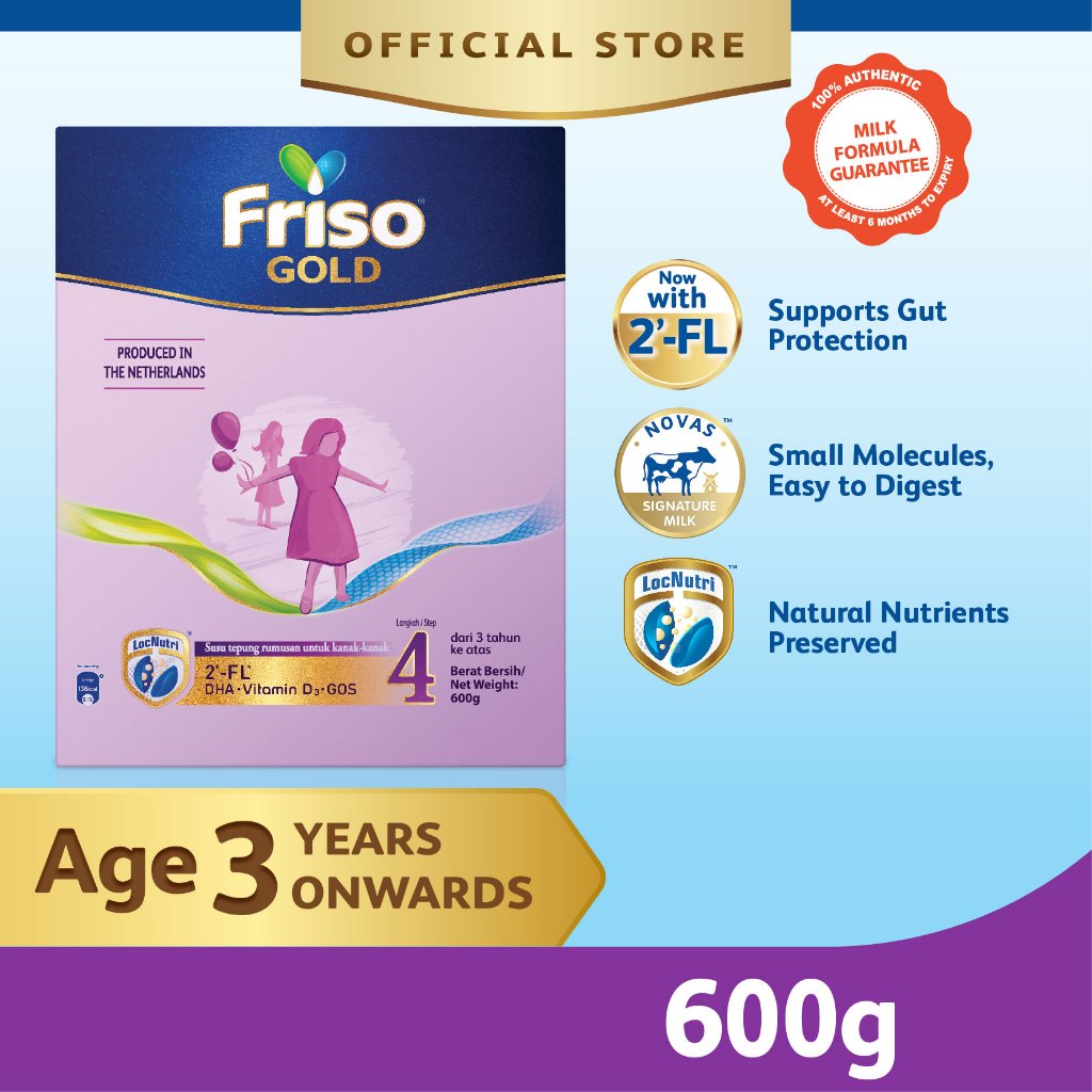 Friso Gold Step 4 Milk Formula 600g [Exp 07 Nov 2026 &/ Later] | Shopee ...