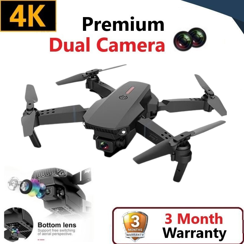 Dual Camera Drone E88 Pro RC Quadcopter Mainan Remote Dron Mini With ...