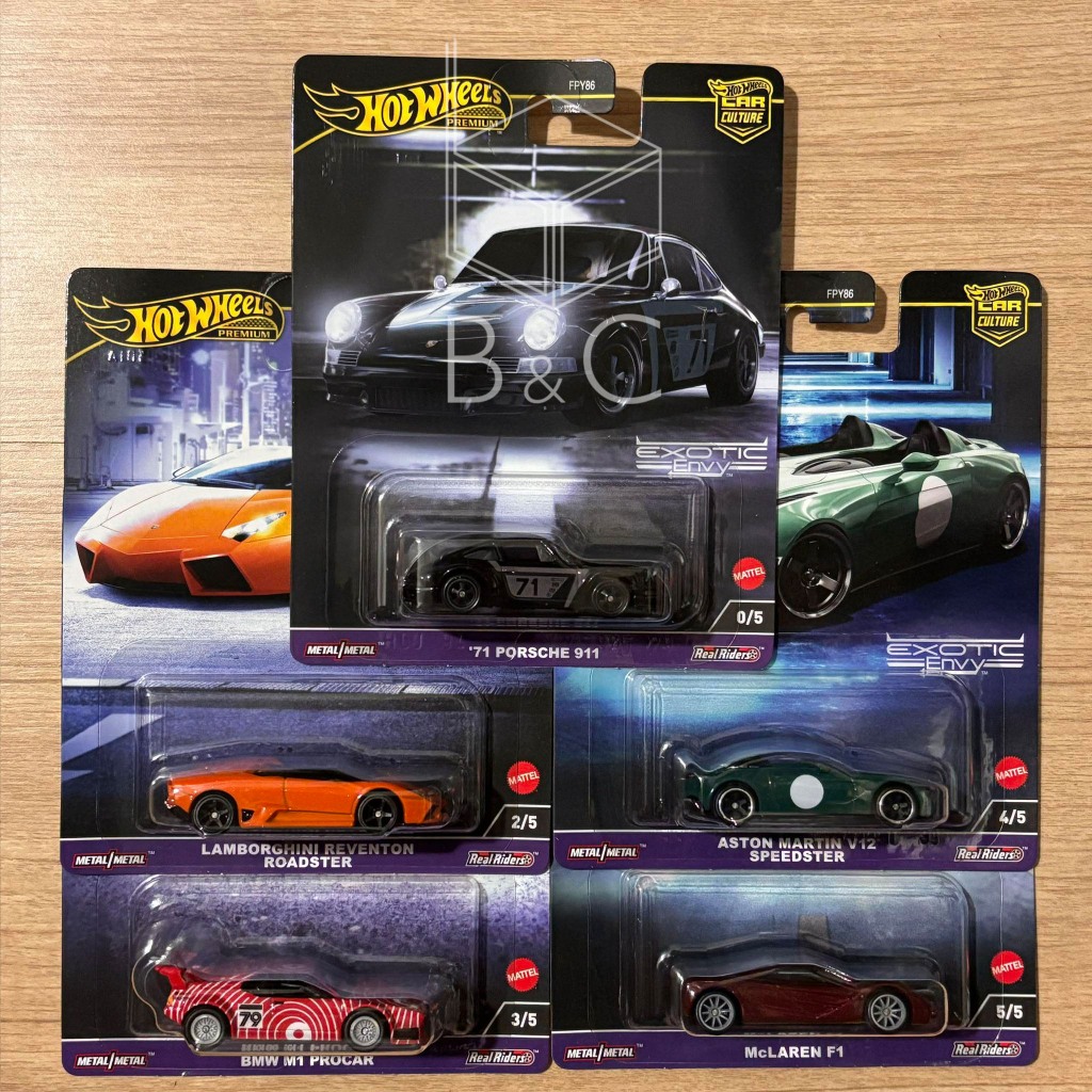 Hot Wheels Premium Car Culture Exotic Envy Chase Complete Set 71