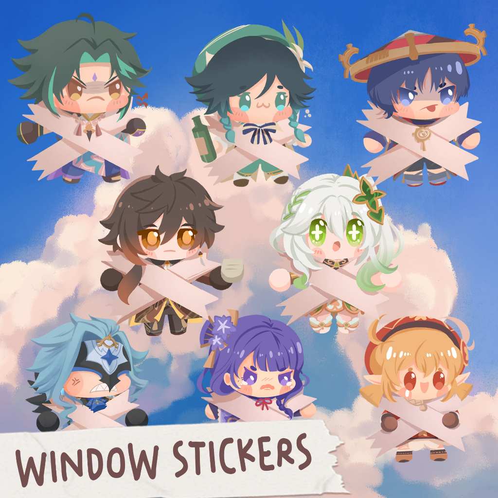 Genshin Impact cute chibi Window Sticker | Shopee Malaysia