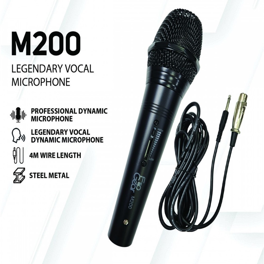 Vinnfier FlipGear M200 Legendary Vocal Microphone 4M Wired Mic | Shopee ...