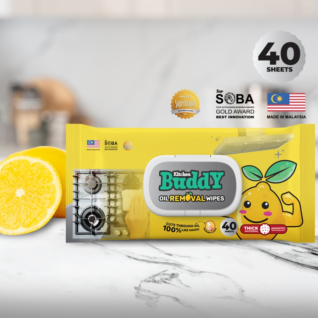 Kitchen Wipes - Oil Removal Wipes By Kitchen Buddy - 40 Sheets | Shopee ...
