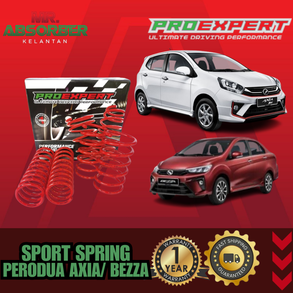 Spring sport pro expert lowered perodua Axia/Bezza set 4pcs | Shopee ...
