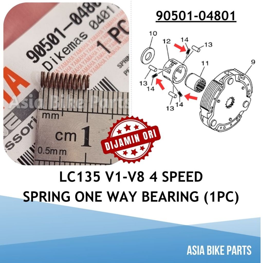 Yamaha Original LC135 V1-V8 4 Speed One Way Bearing Cage Kit Spring ...