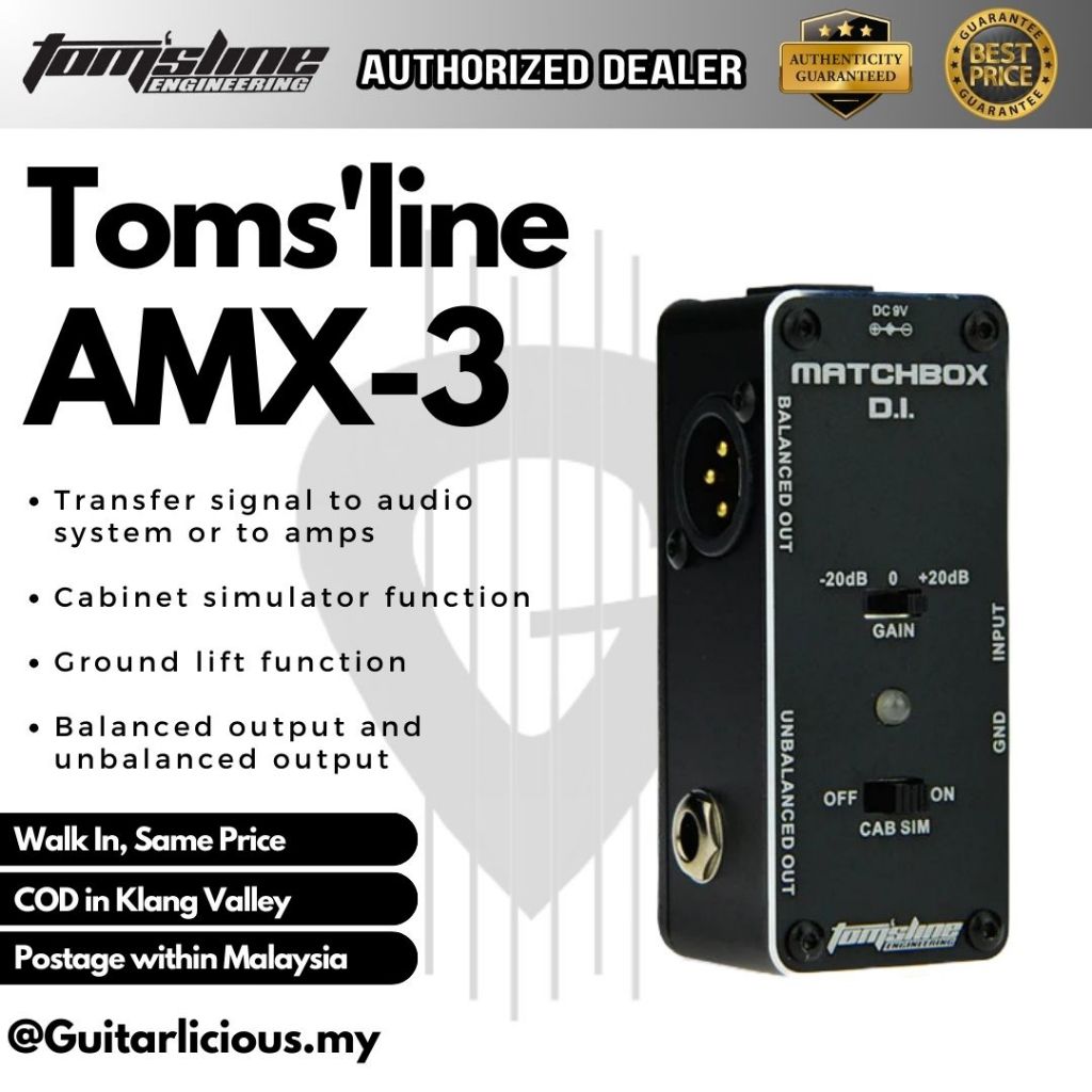 Tom'sline Matchbox Active DI / Direct Box AMX-3 / Splitter ( AMX3 / AMX ...