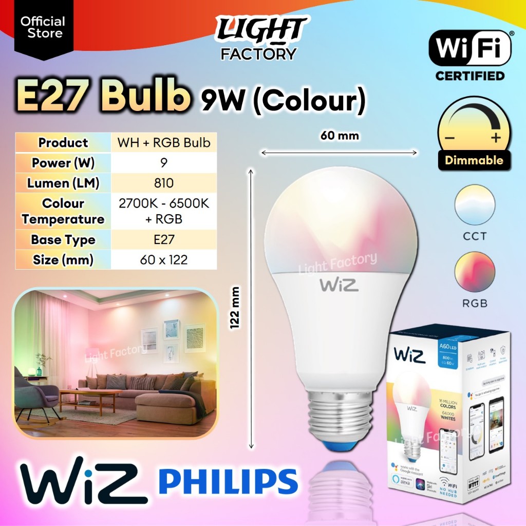 PHILIPS Wiz Tunable White | 3 Color Smart Bulb E27 E14 GU10 LED Bulb Downlight Ceiling Lamp Plug ...