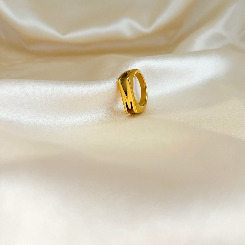 [Premium quality] Bulky thick ring stainless steel with Zirconia stone ...