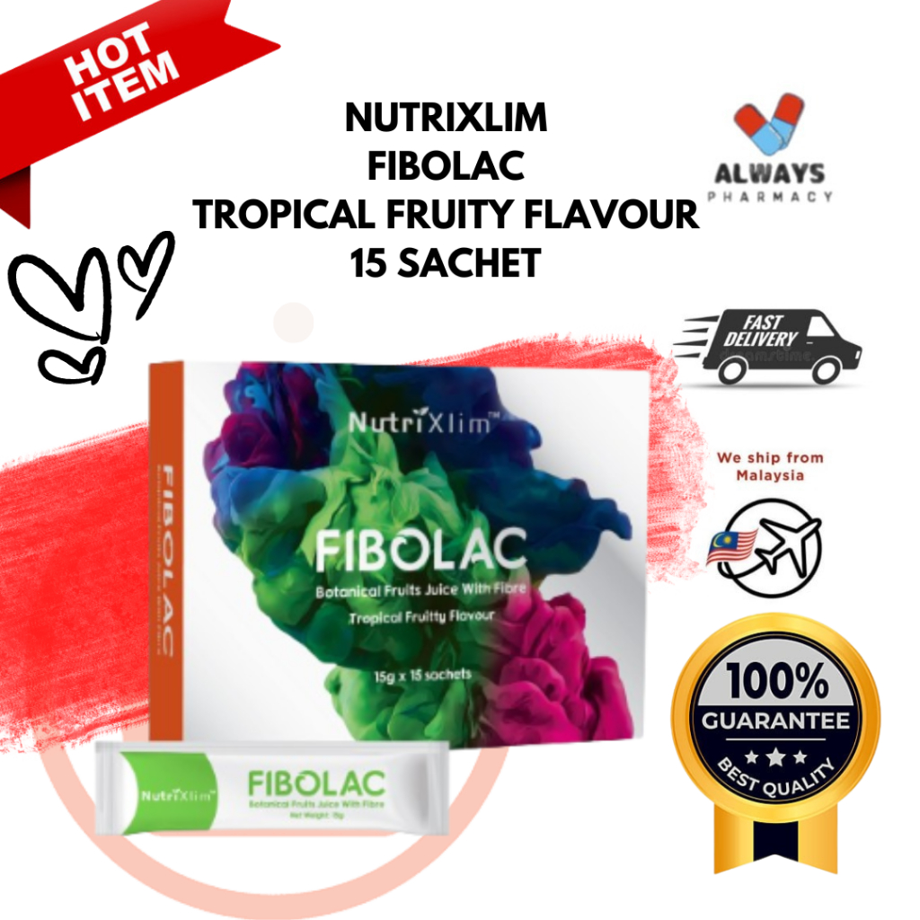 1 BOX - NUTRIXLIM FIBOLAC TROPICAL FRUITY FLAVOUR 15 SACHET - LOOSE ...
