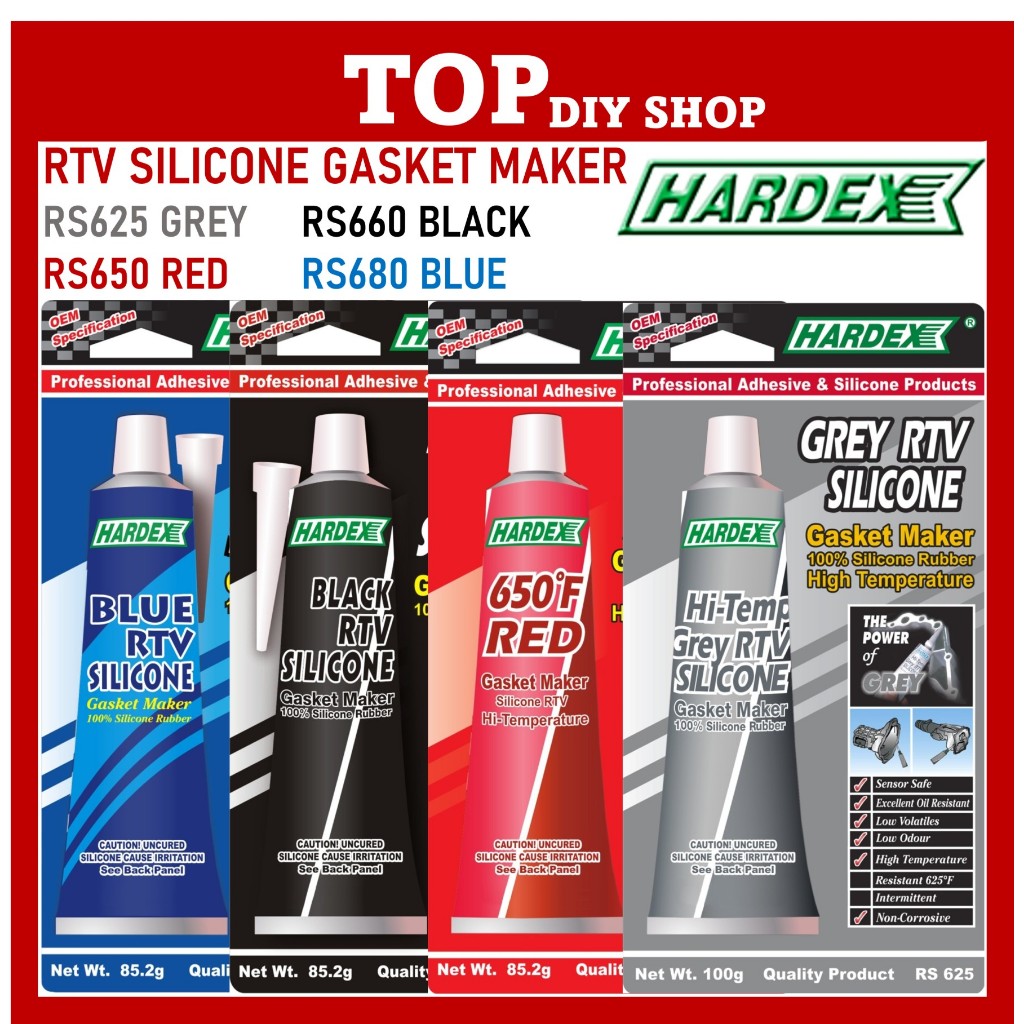 HARDEX RS625 Grey RTV Silicon Gum Gasket Maker High-Temperature Gam ...