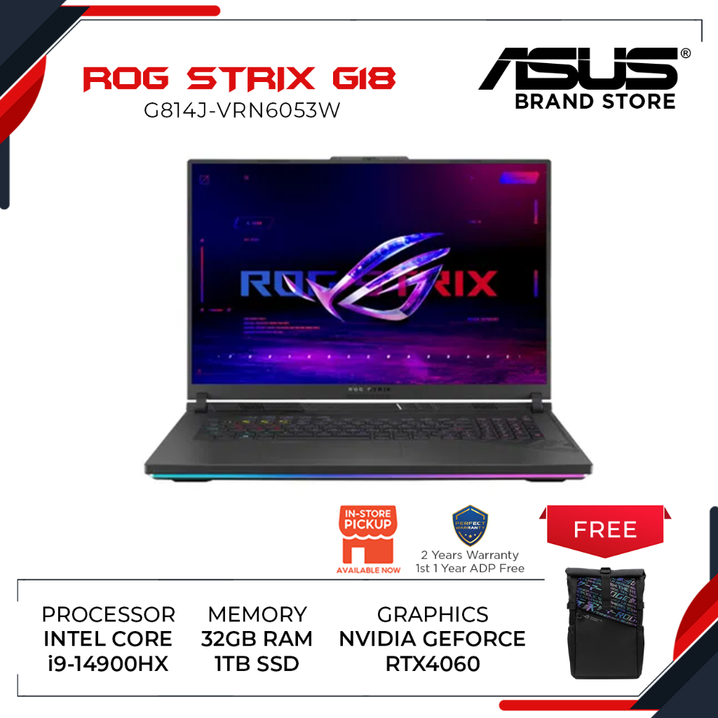 Asus ROG Strix G18 G814J-VRN6053W 18'' QHD+ 240Hz Gaming Laptop ( I9 ...