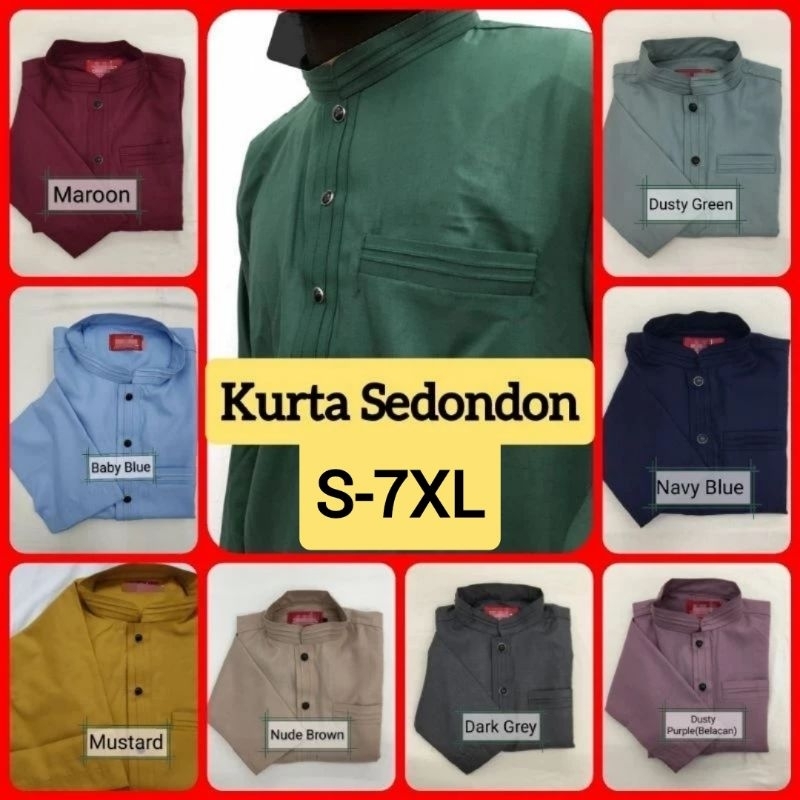 [SAIZ BESAR] 2025 Kurta KOLAR | S-7XL | Kurta Cotton Lelaki | Kurta Lelaki Dewasa | Kurta Cotton ...
