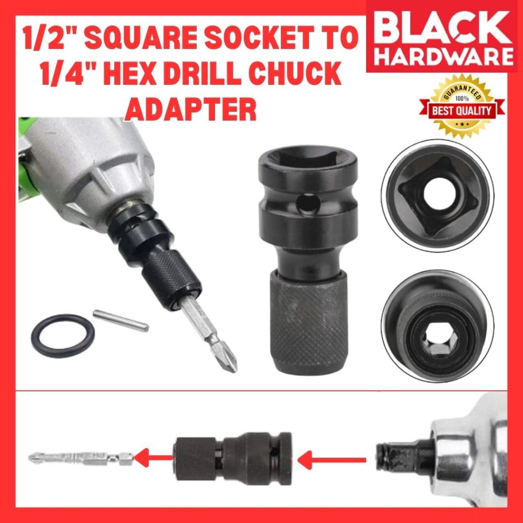 Black Hardware Impact Wrench Adapter Drill Chuck Adapter Drill Bit ...