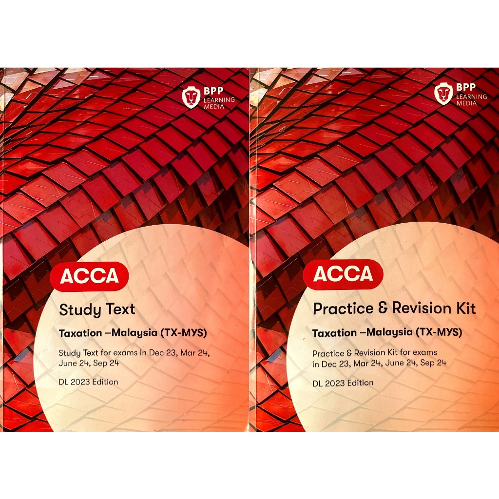 【tape Binded】acca Bpp 2024 F6 Taxation P6 Advance Taxation Malaysia Tax