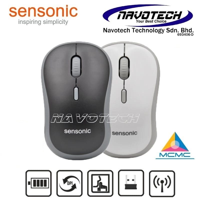 Sensonic MX450 Silent Click Wireless Mouse - Black/White | Shopee Malaysia