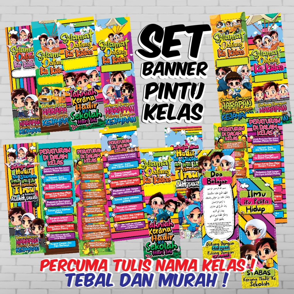 SET BANNER PINTU KELAS TEBAL DAN MURAH | Shopee Malaysia