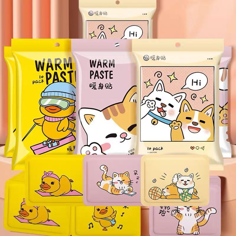 10pcs Per Pack Hot Patch Warm Pad Cute Pattern Self-heating Heat Patch ...