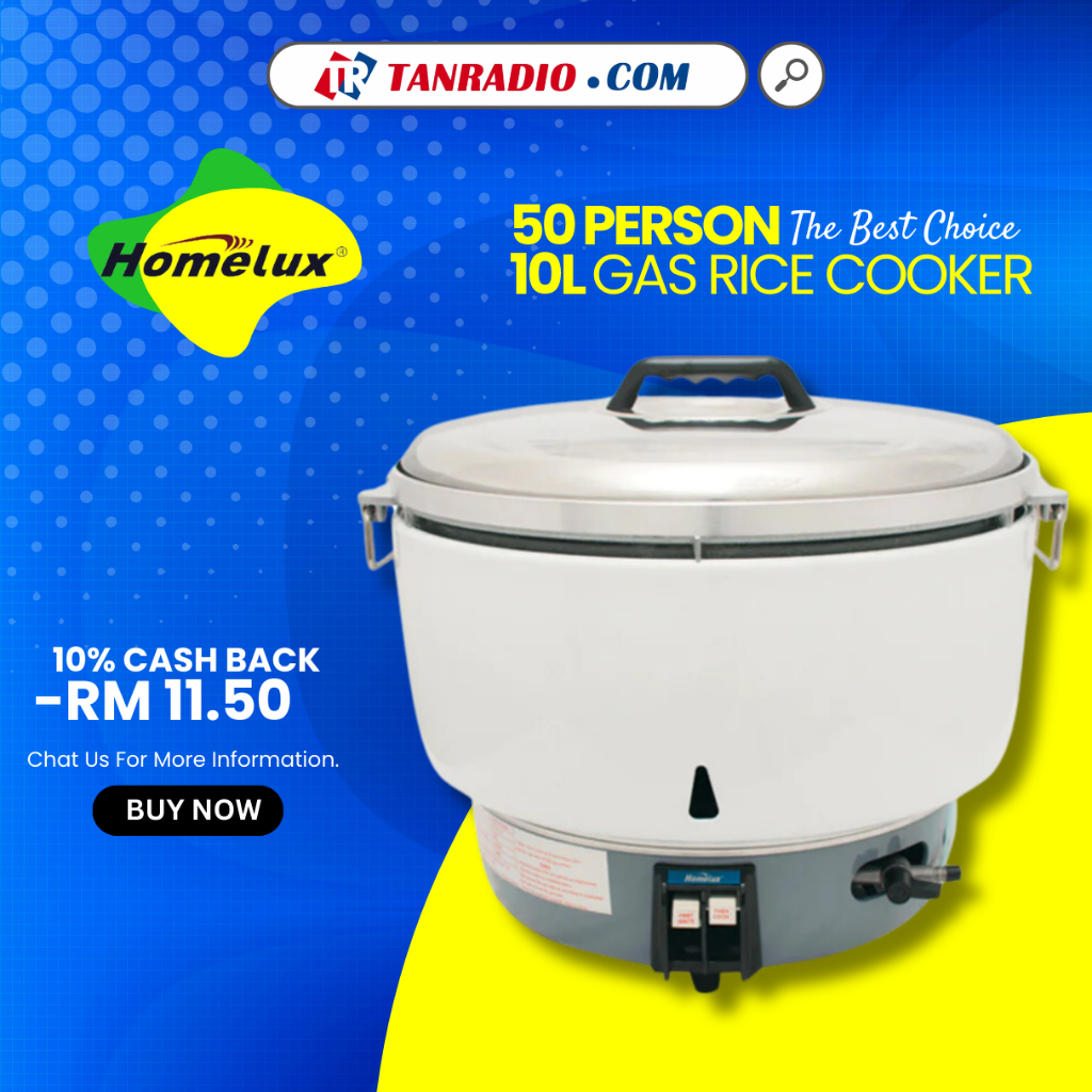 Homelux Commercial Gas Rice Cooker for 50 Person 10L GRC-10 Periuk Nasi ...