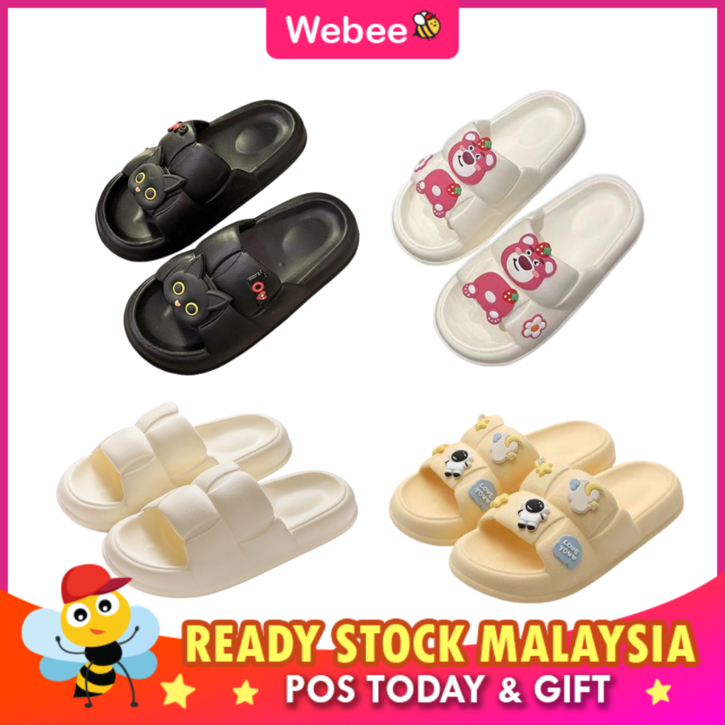 READY STOCK💝WEBEE Women's Casual Cute Cartoon Slippers Lelaki Perempuan ...