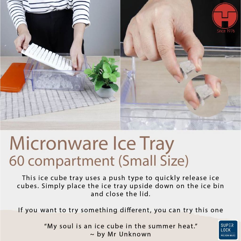[TeoHin] Micronware Ice Tray Grid Spherical Square Ice cube (small ...