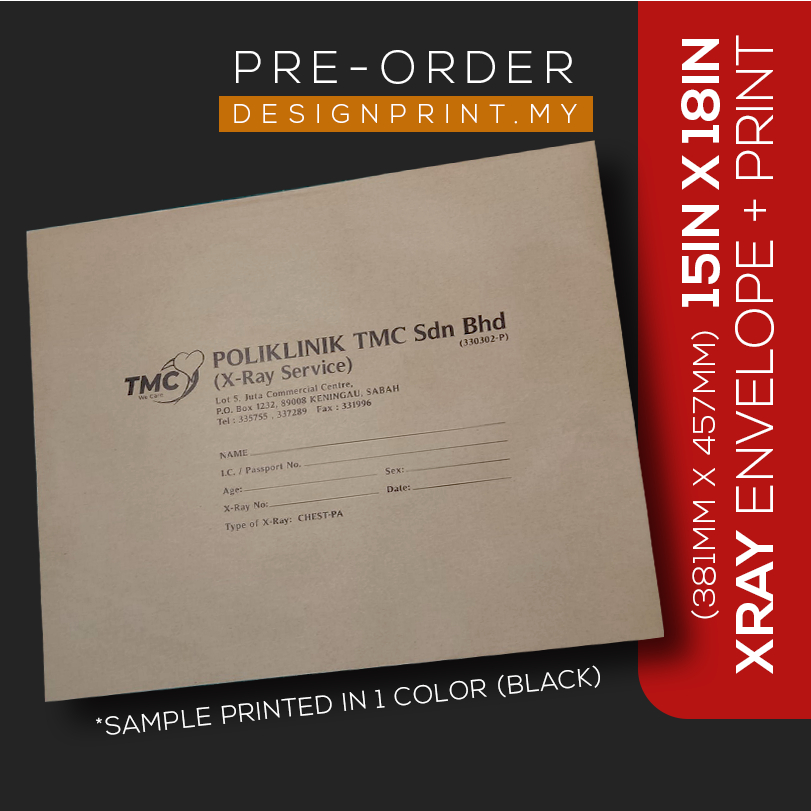 Custom Print X Ray Envelope 15" x 18" A3+ Kraft Brown Envelope Sampul ...