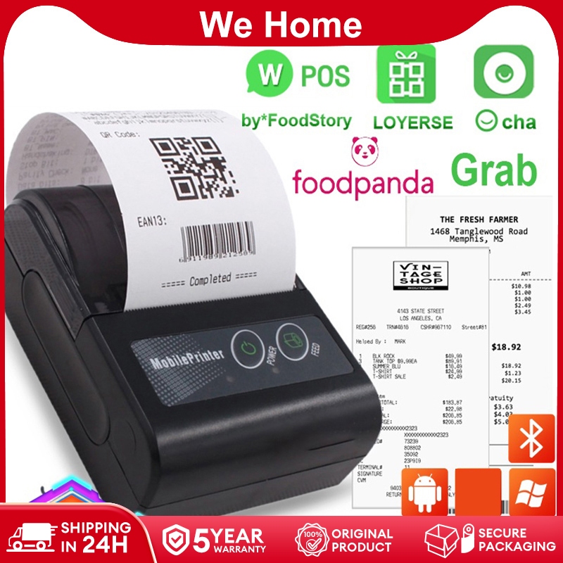 Thermal Printer Mini Bluetooth Printer Portable SRS 69Topup Payhere POS ...