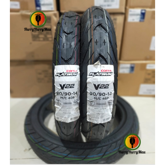 CORSA V22 70/90-14 , 80/90-14 , 90/90-14 Tubeless Tyre Tayar TAYAR ...