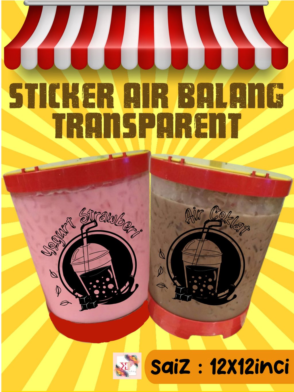 STICKER AIR BALANG TRANSPARENT (LUTSINAR) DESIGN BARU 2024!! | SET ...