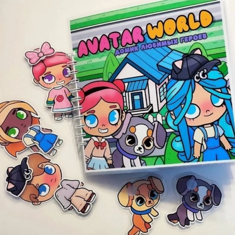PaperDoll Avatar World Doll House/Busy Book/Velcro Game/Mainan kertas ...