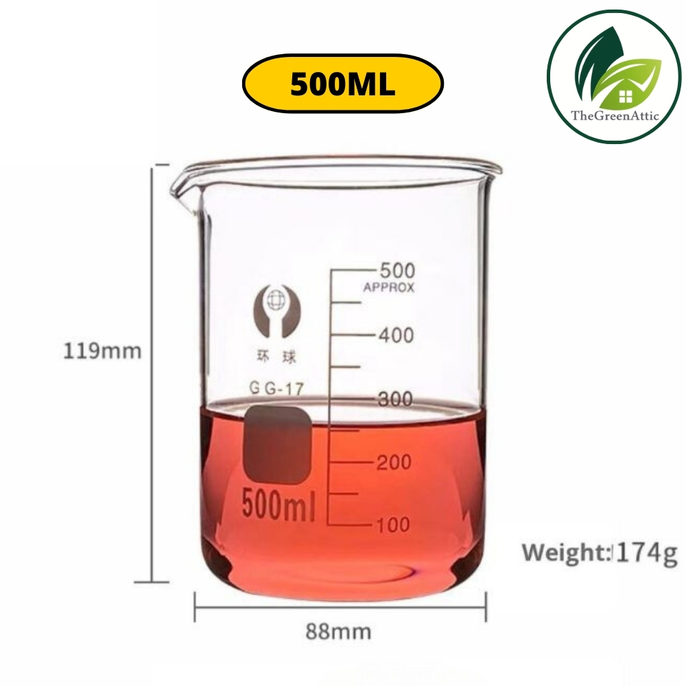 TheGreenAttic High Borosilicate Lab Glass Beaker Chemistry Container ...