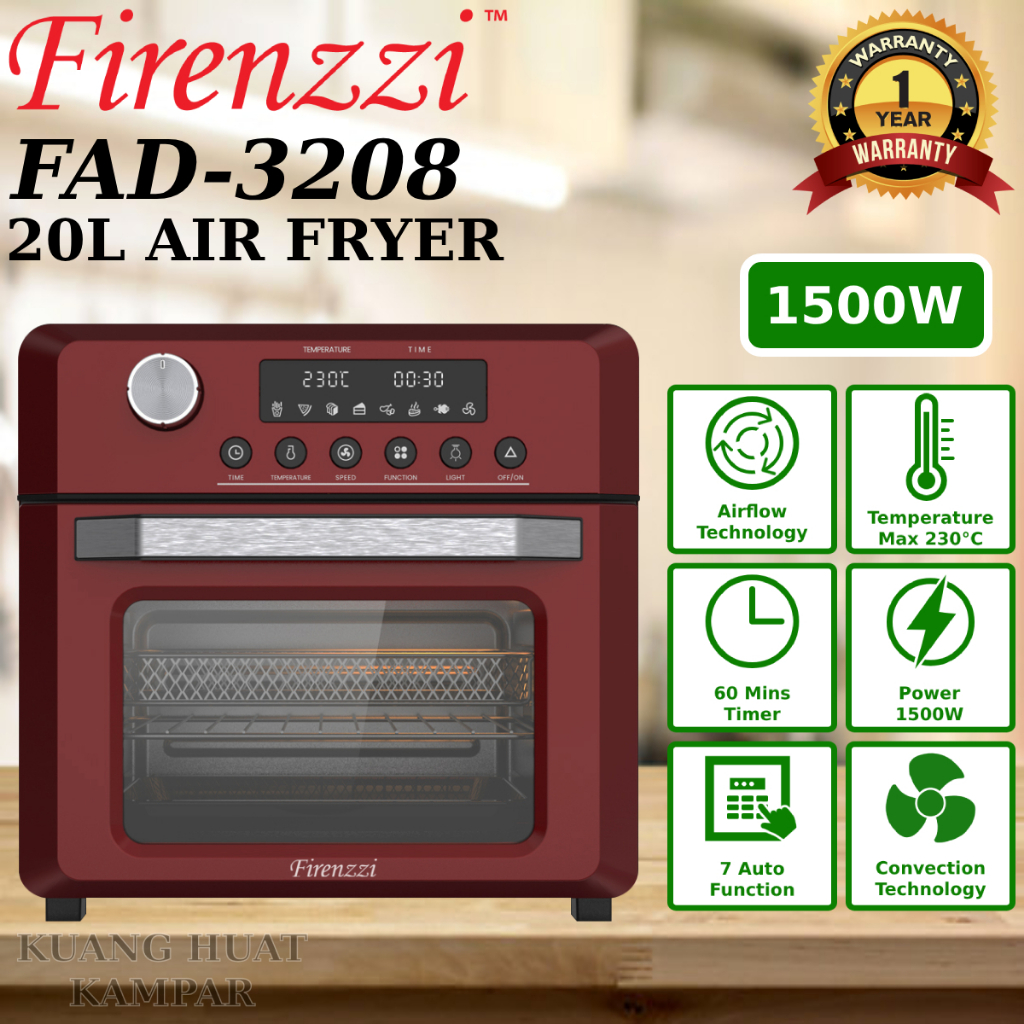 FIRENZZI 20L AIR FRYER OVEN FAD3208 / FAD-3208 | Shopee Malaysia