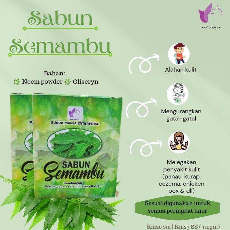 SET DAUN SEMAMBU SUSUK MANJA | BALM SEMAMBU BALM NEEM CHICKEN POX ...