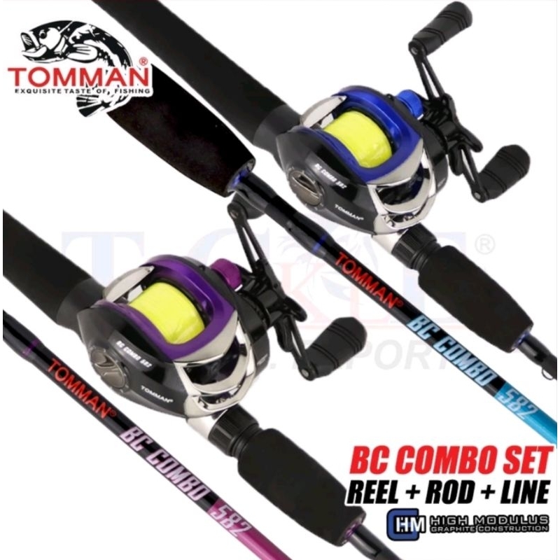 BC Combo Set BEGINNER (5'8ft-6'3ft) Freshwater Tomman Baitcasting ...