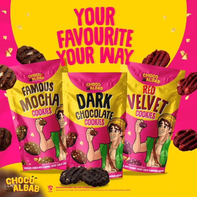 (READY STOCK) CHOCO ALBAB COOKIES MOCHA DARK CHOCOLATE RED VELVET ...