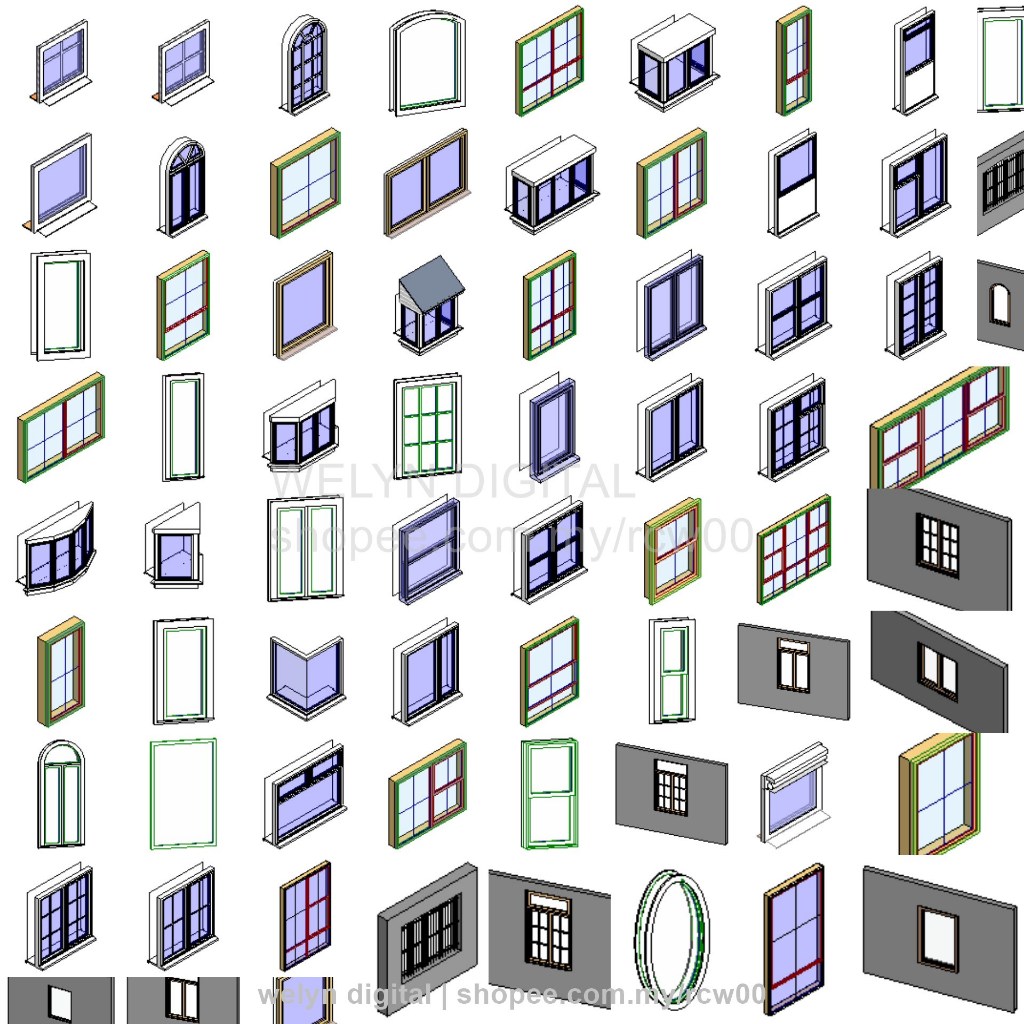 Autodesk | Revit 2025 | 234 Exclusive Windows model set Revit Family ...