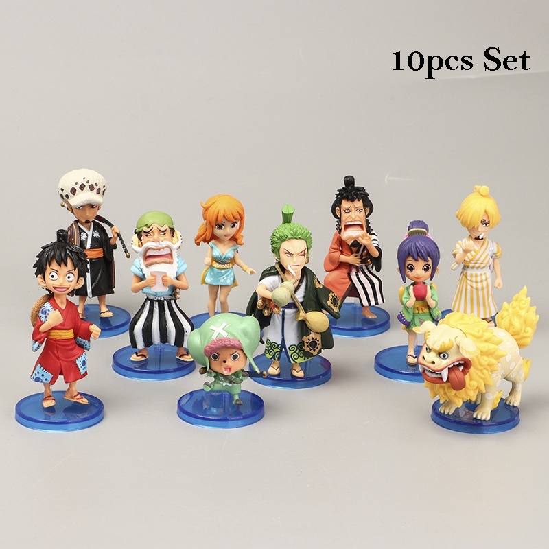One Piece 10pcs Set Wano Country Kimono Cute Action Figure Collectible ...