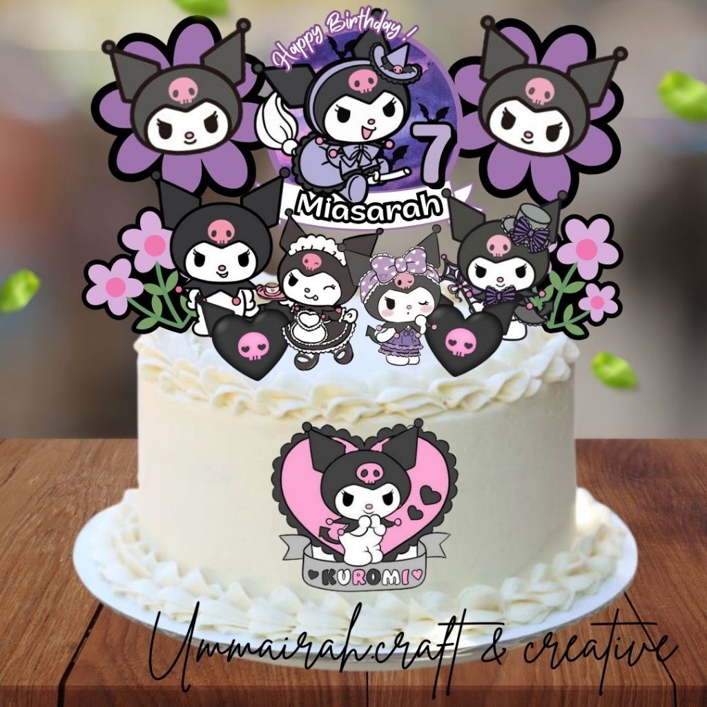 Kuromi Cake Topper Decoration Birthday Party( Can Add Name ) | Shopee ...